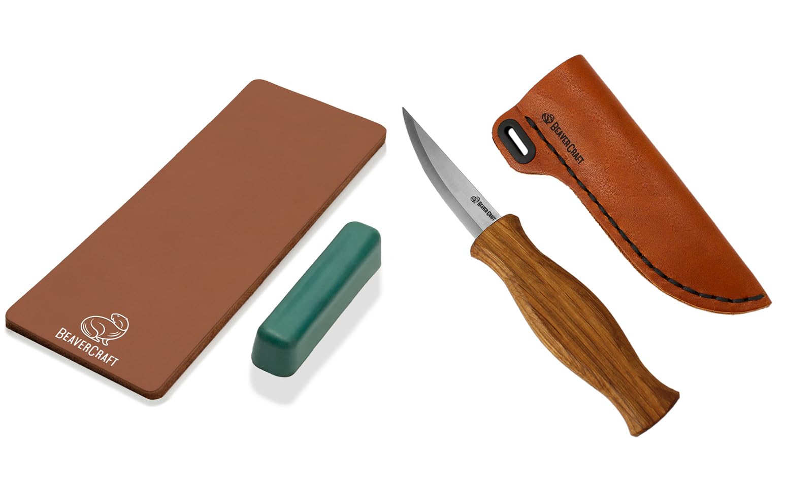 Amazon.com: BeaverCraft C4s Sloyd Knife LS2P1 Stropping Leather Strop ...
