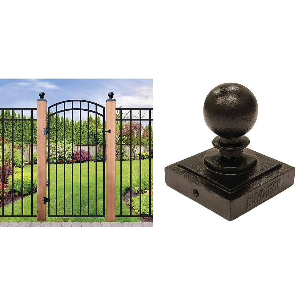 Amazon.com: Nuvo Iron GGI0440 33" w x 68" h Garnet Ex. Rail Arched Gate ...