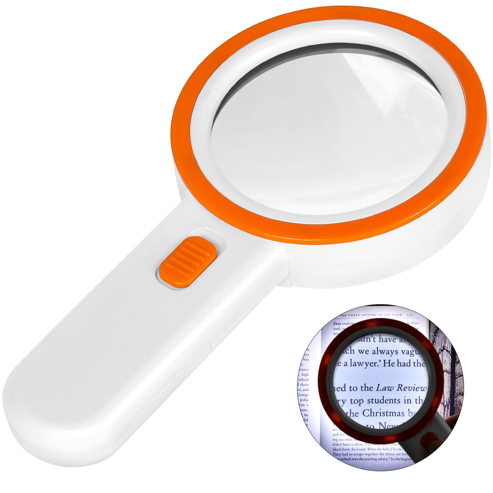 AIXPI Lupe mit Licht, 30-fache Handlupe mit 12 LEDs, Beleuchtete Lupe ...