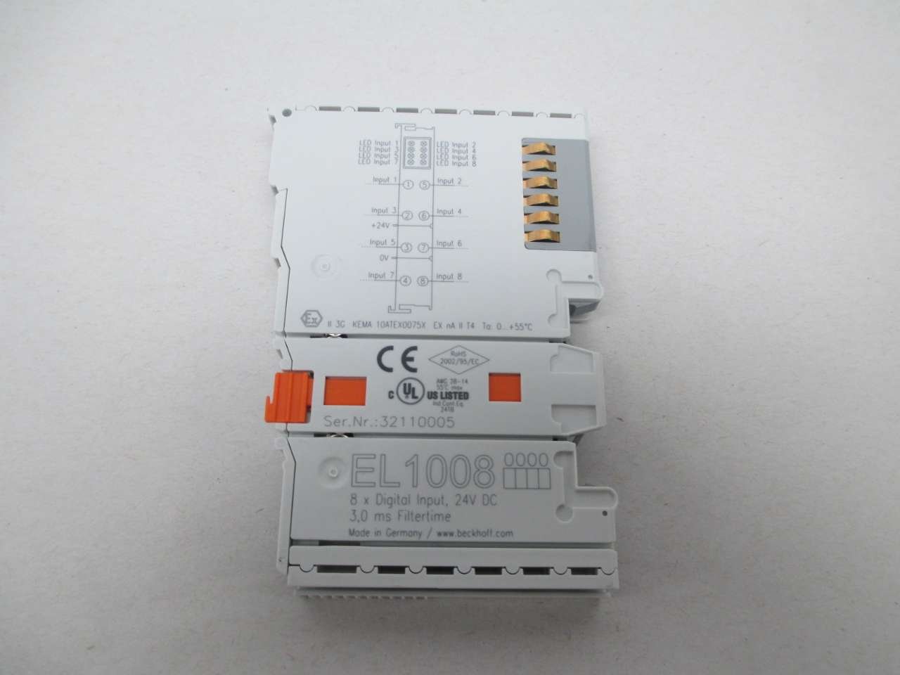 NEW BECKHOFF EL1008 8-CHANNEL DIGITAL INPUT TERMINAL 24V-DC D357991 ...