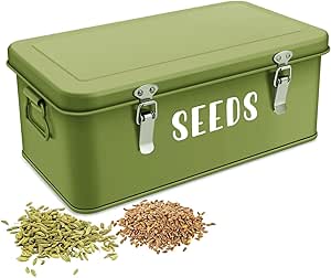 Amazon.com: Flexzion Seed Saving Box - Metal Seed Storage Organizer Box ...