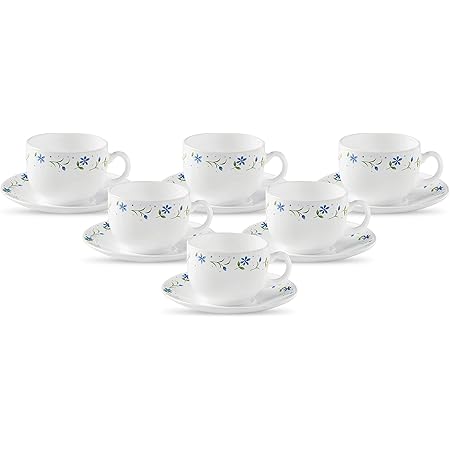 Buy La Opala Diva, Opal Glass Cup & Saucer Set Iris Regular 12 pcs ...