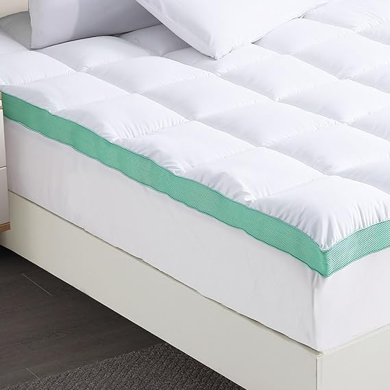 Luxton 1500GSM Bamboo Mattress Topper AirFresh Queen Size 10CM Gusset ...