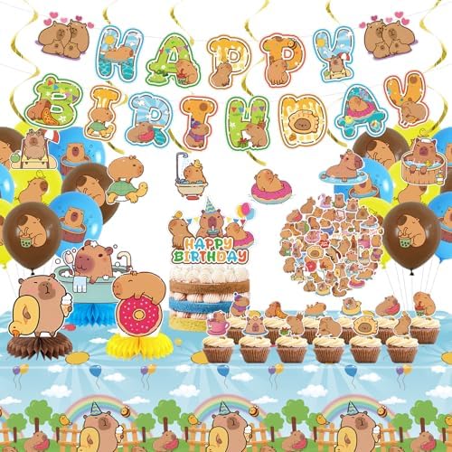 Amazon.com: KEFAN Capybara Birthday Party Decorations, Capybara Theme ...