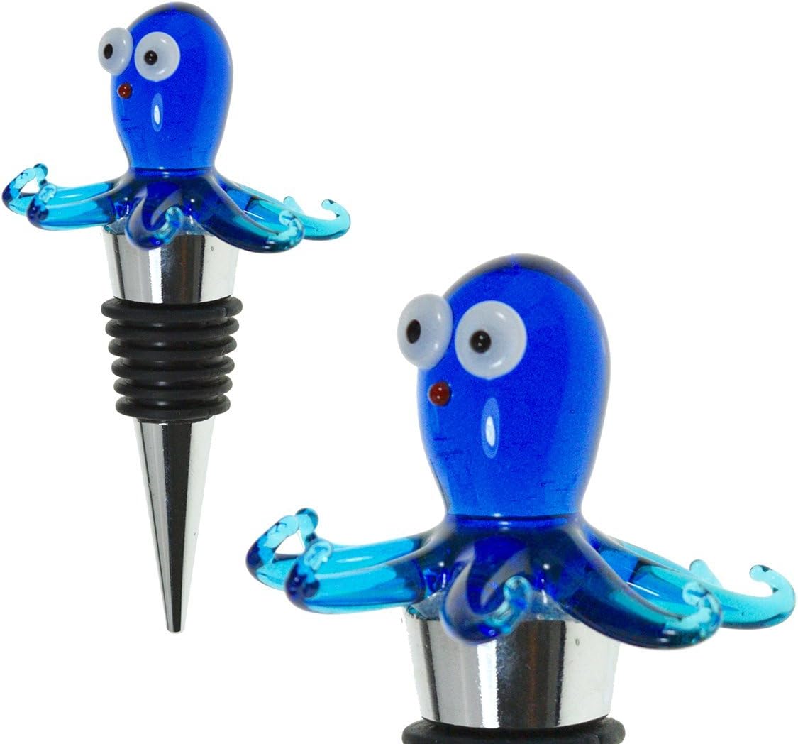 Amazon.com: Glass Octopus Wine Stopper - Champagne/Wine Bottle Stopper ...