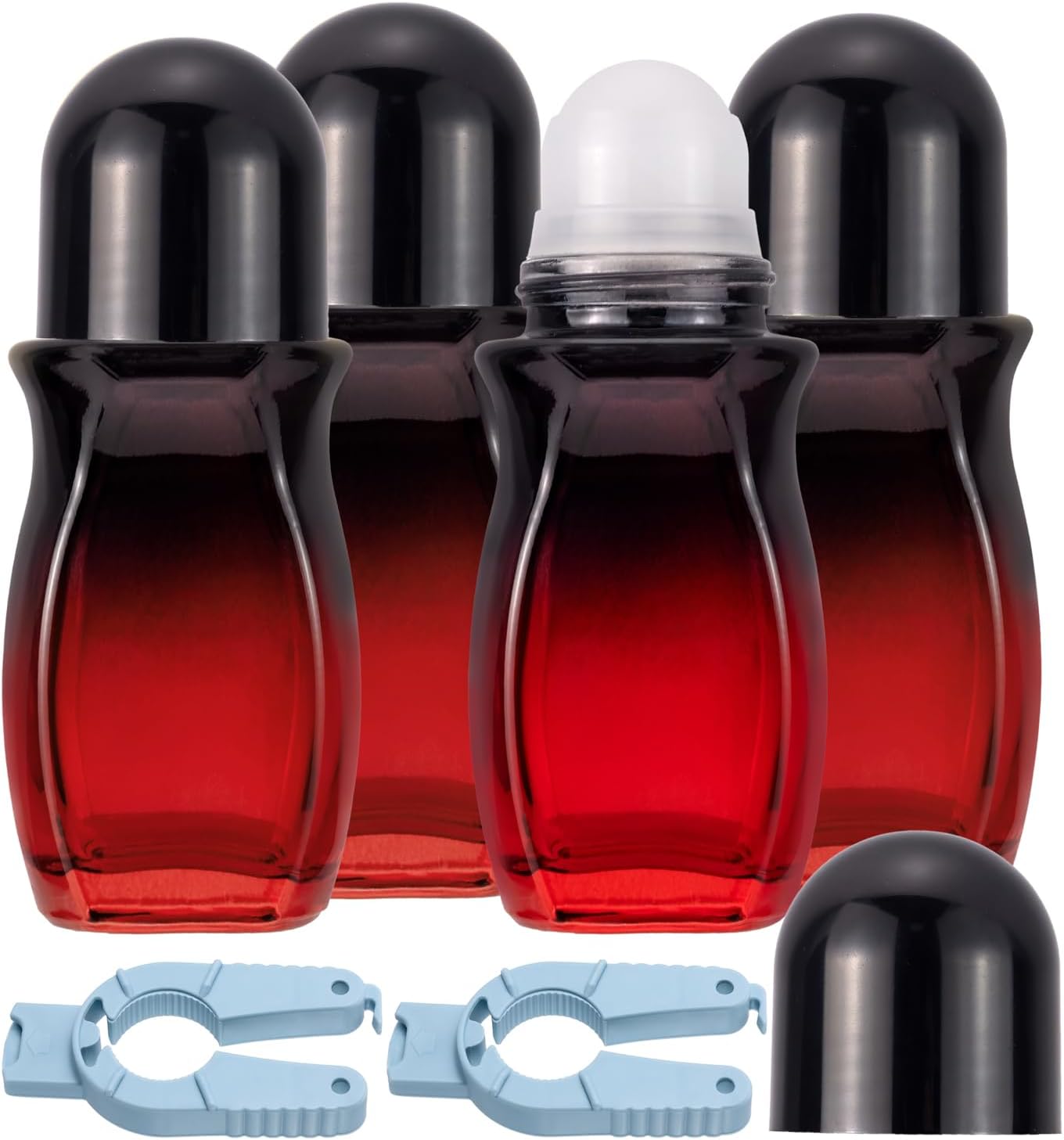 Amazon.com: Ellbest 4Pcs Rollerball Bottles Set 50ml Gradient Red Glass ...