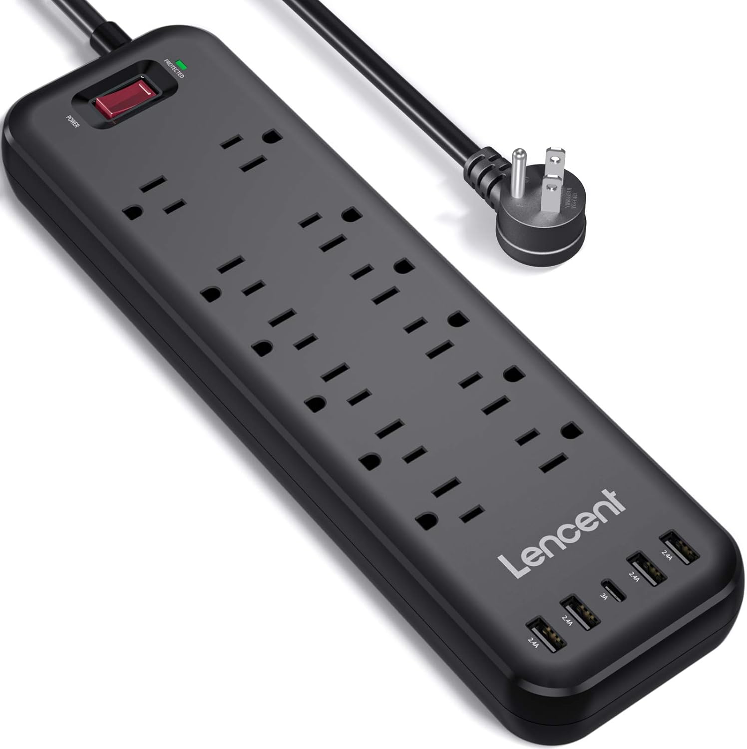 Amazon.com: Power Strip, LENCENT Surge Protector with 12 Outlets & 5 ...