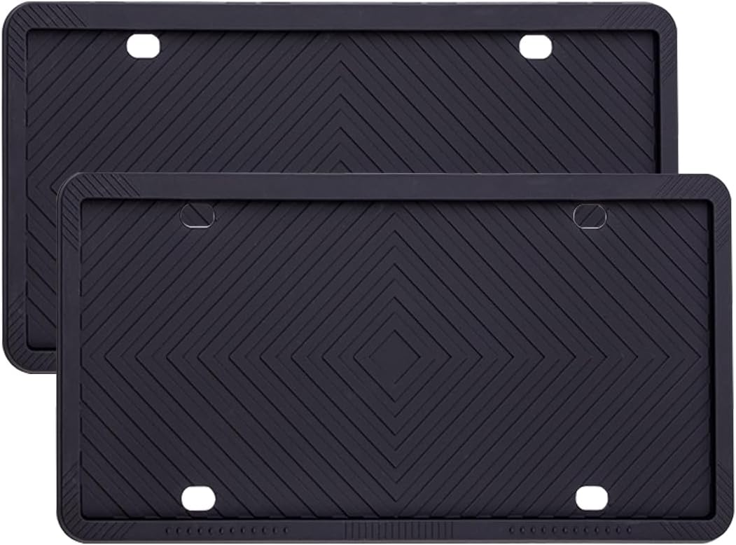Amazon.com: AUCELI Silicone License Plate Frame, 2 Pack Car Front Back ...