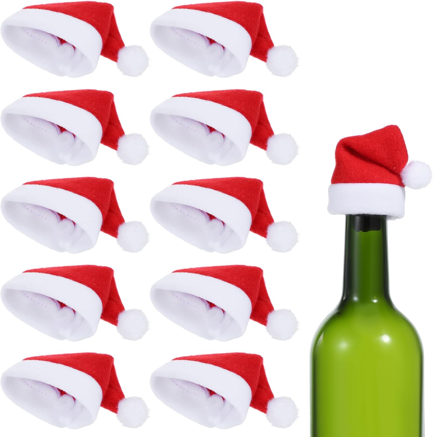 Amazon.com: Lusofie 10 Pcs Christmas Wine Bottles Cover ，Mini Santa ...