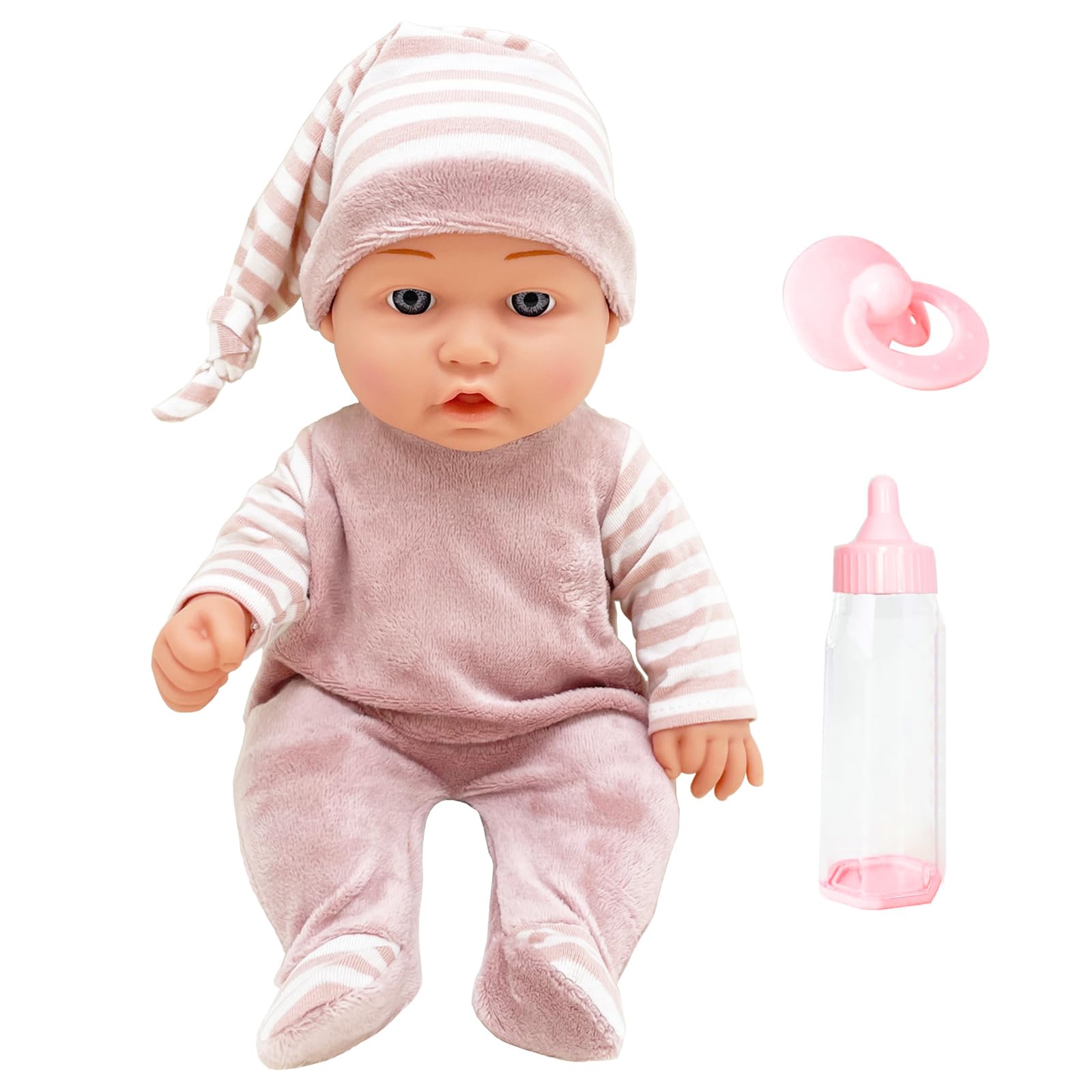 12 Inch Baby Doll with Doll Clothes, Pacifier, and Feeding Bottle. 12 ...