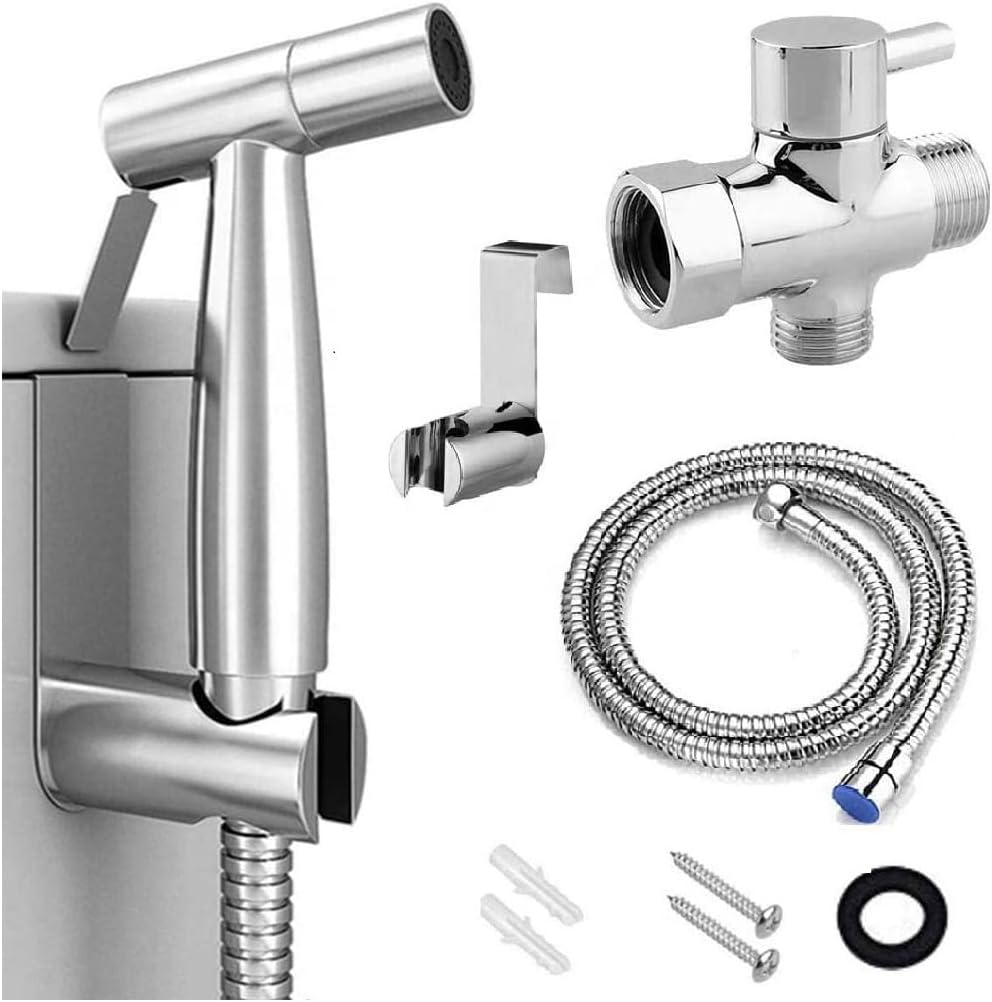 Handheld Bidet Sprayer for Toilet-7/8" Attachment, Adjustable Pressure ...