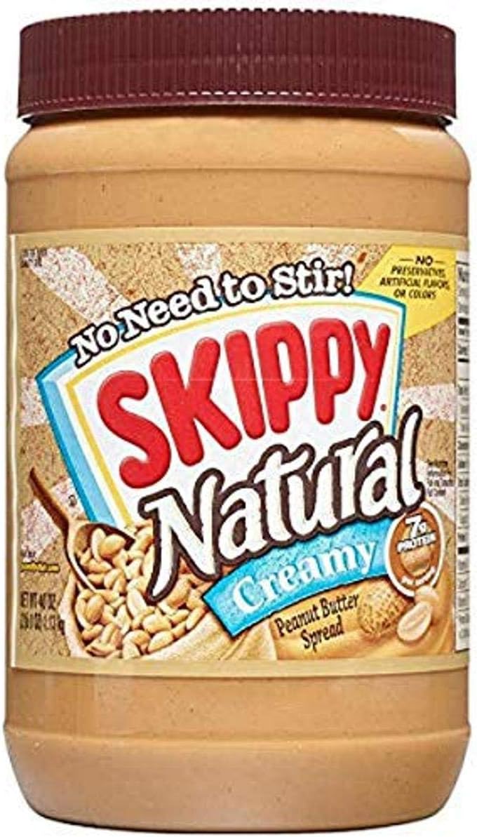 Amazon.com : SKIPPY Natural Creamy Peanut Butter, 7 g Protein Per ...
