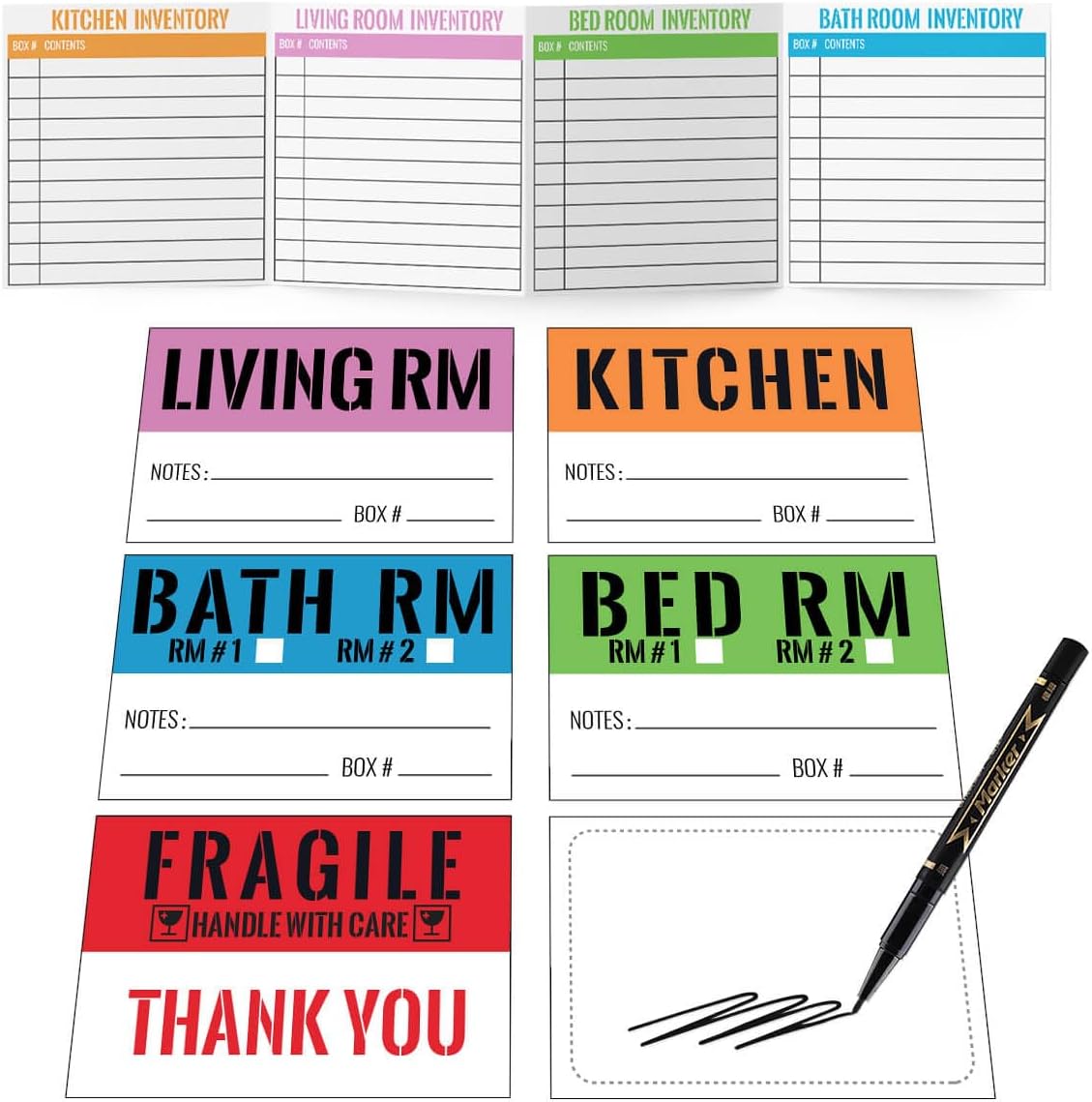 Amazon.com : Removable Home Moving Box Labels Moving House Labels, 240 ...