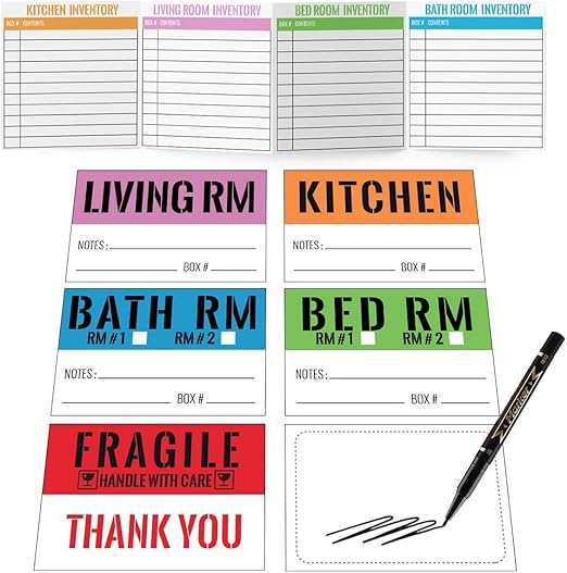 Amazon.com : Removable Home Moving Box Labels Moving House Labels, 240 ...