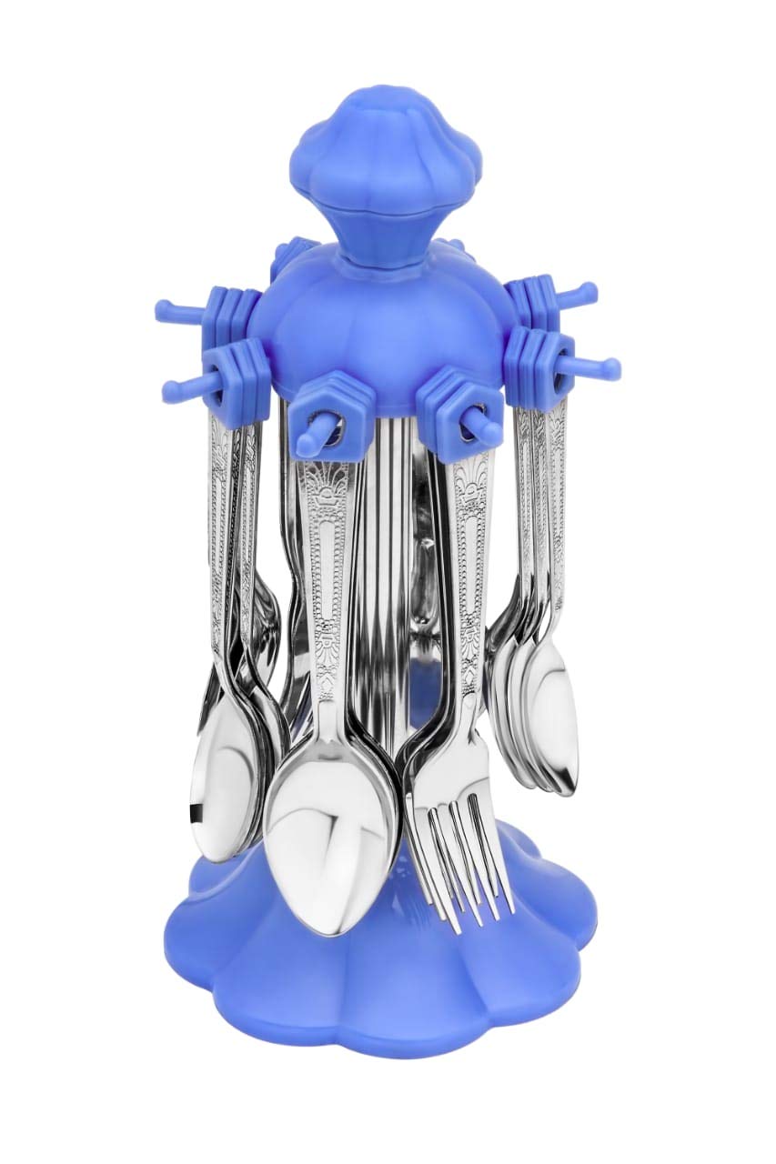 All In One Spoon Set with Stand for Dining Table/Spoon and Fork Set ...