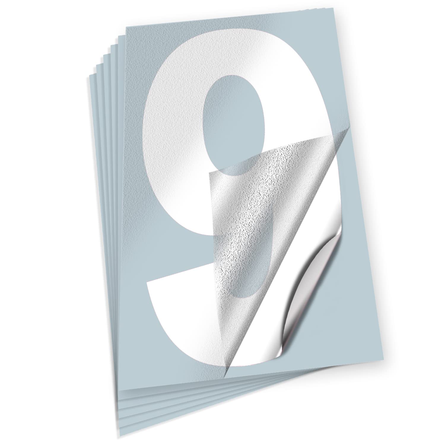 Amazon.com: iSYFIX White Vinyl Number 9 (Nine) Stickers - 6 Pack 7 inch ...