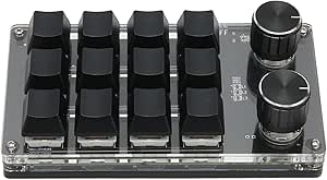 Amazon.com: Mechanical Gaming Keyboard, 12 Key 2 Knob One Handed Keypad ...