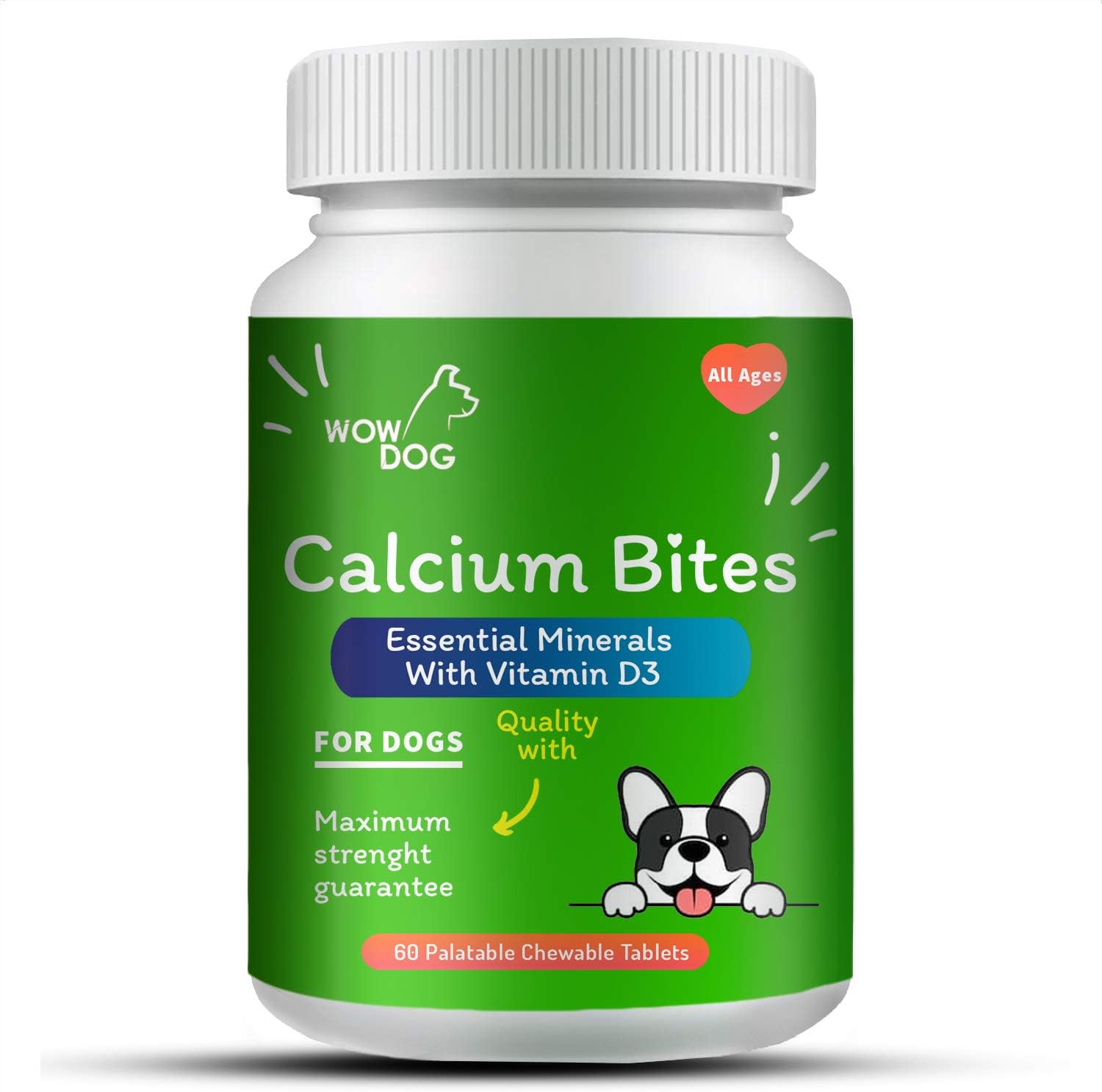 WOW DOG Chewable Calcium Tablet - Calcium for Dogs Supplement with ...