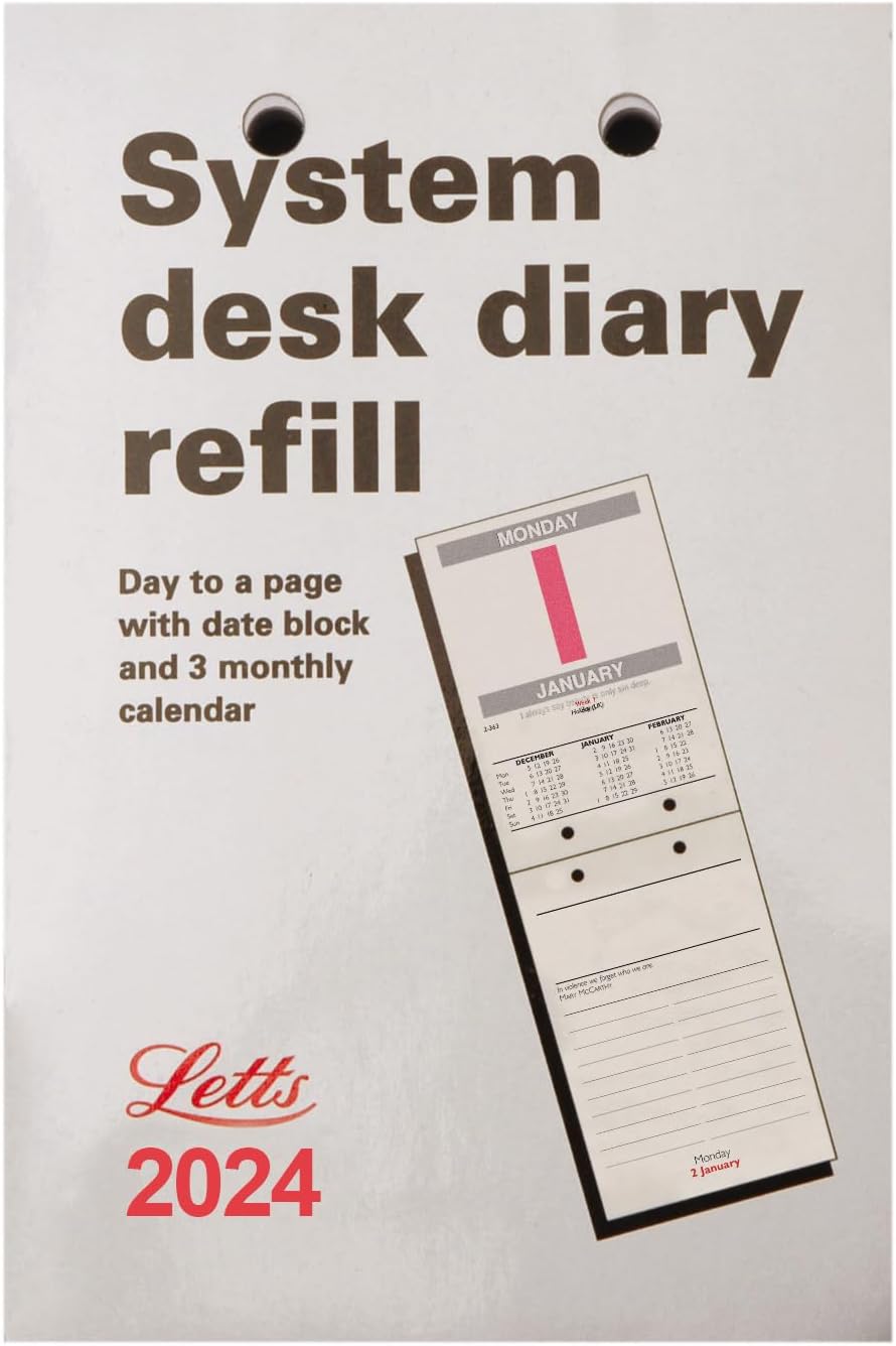Letts System Desk diary refill 2024 : Amazon.co.uk: Stationery & Office ...