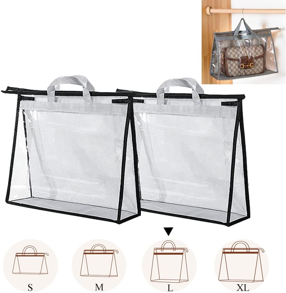 Amazon.com: Vercord Clear PVC Handbag Dust-Free Cover Moistureproof ...