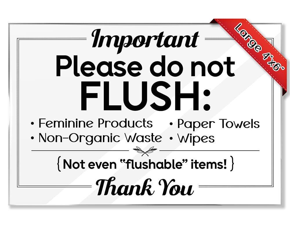 Amazon.com: Essentials for Hosts - Important Do Not Flush - Flush Only ...