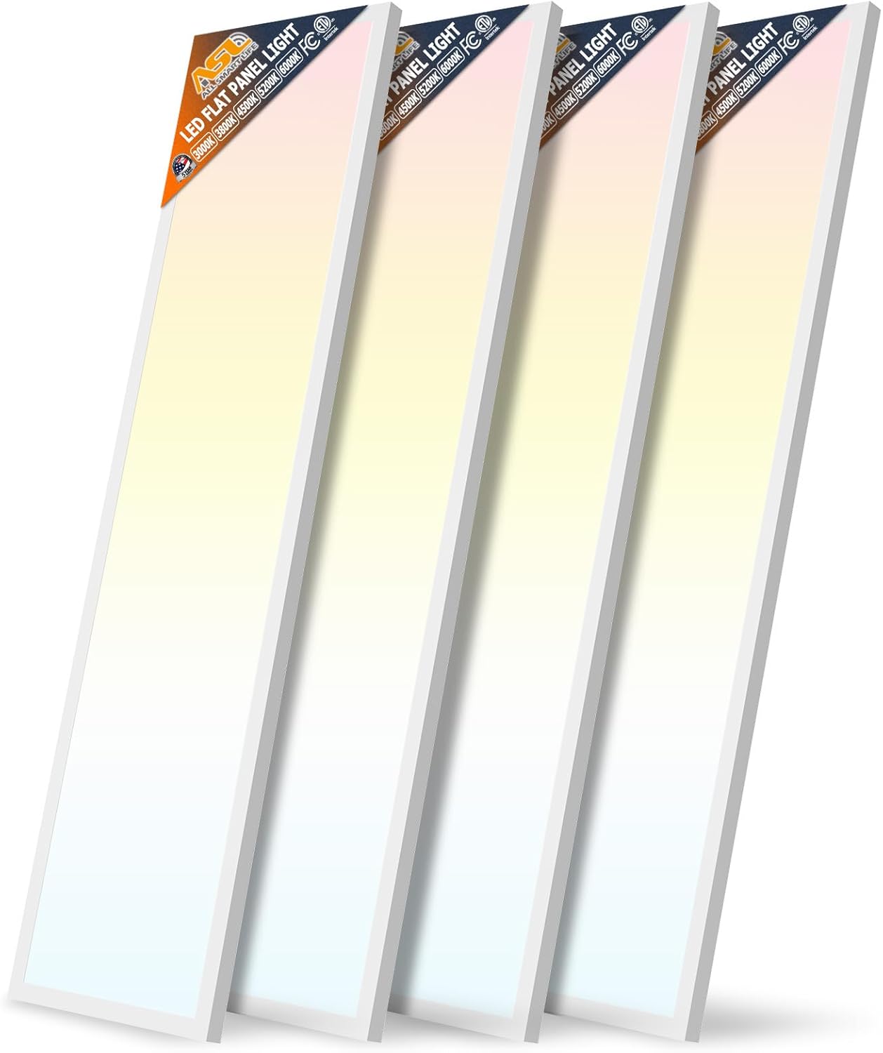 Allsmartlife 4-Pack 1x4 Led Flat Panel Light Surface Mount Ceiling ...