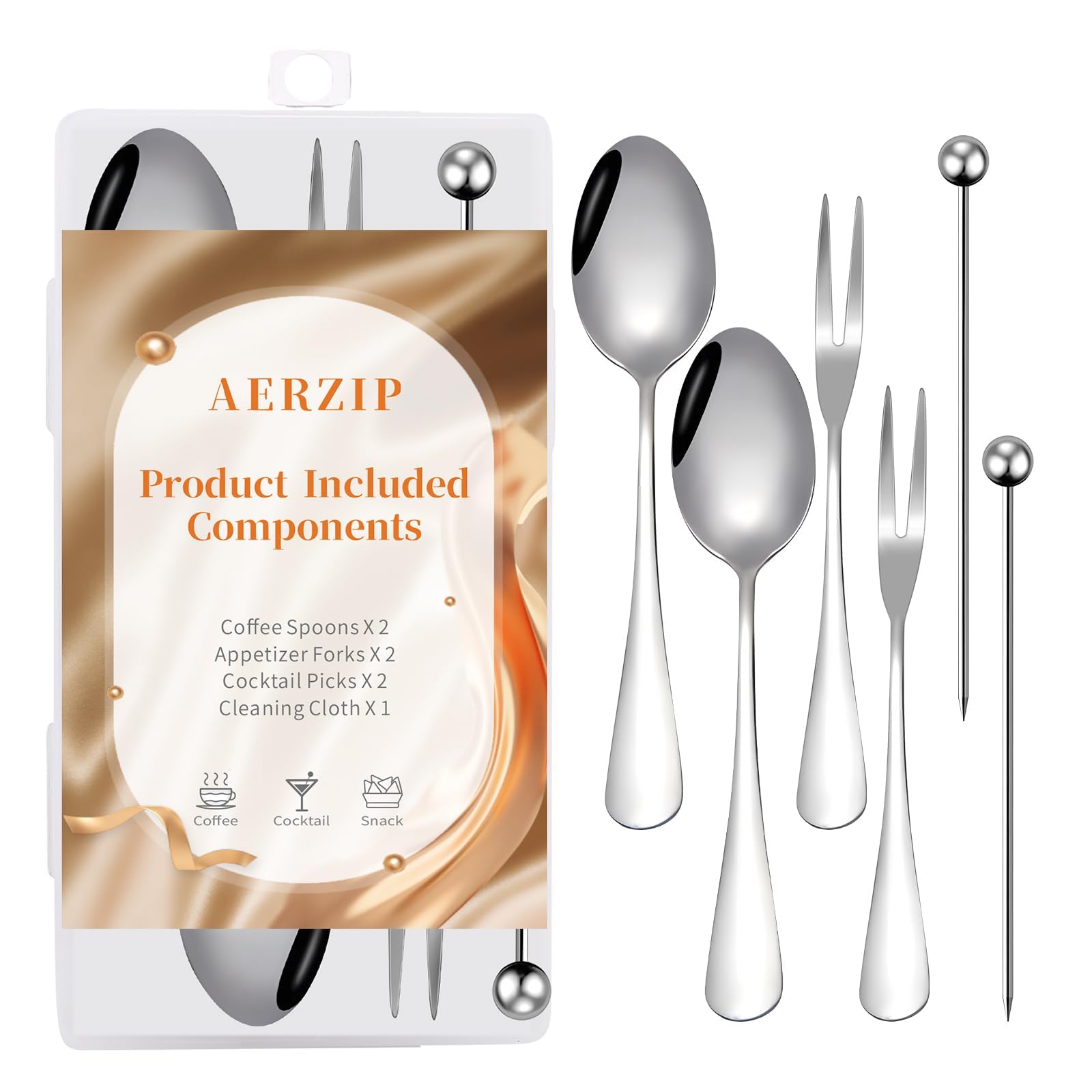 Amazon.com: Coffee Spoons Cacktail Picks Charcuterie Forks Set ...