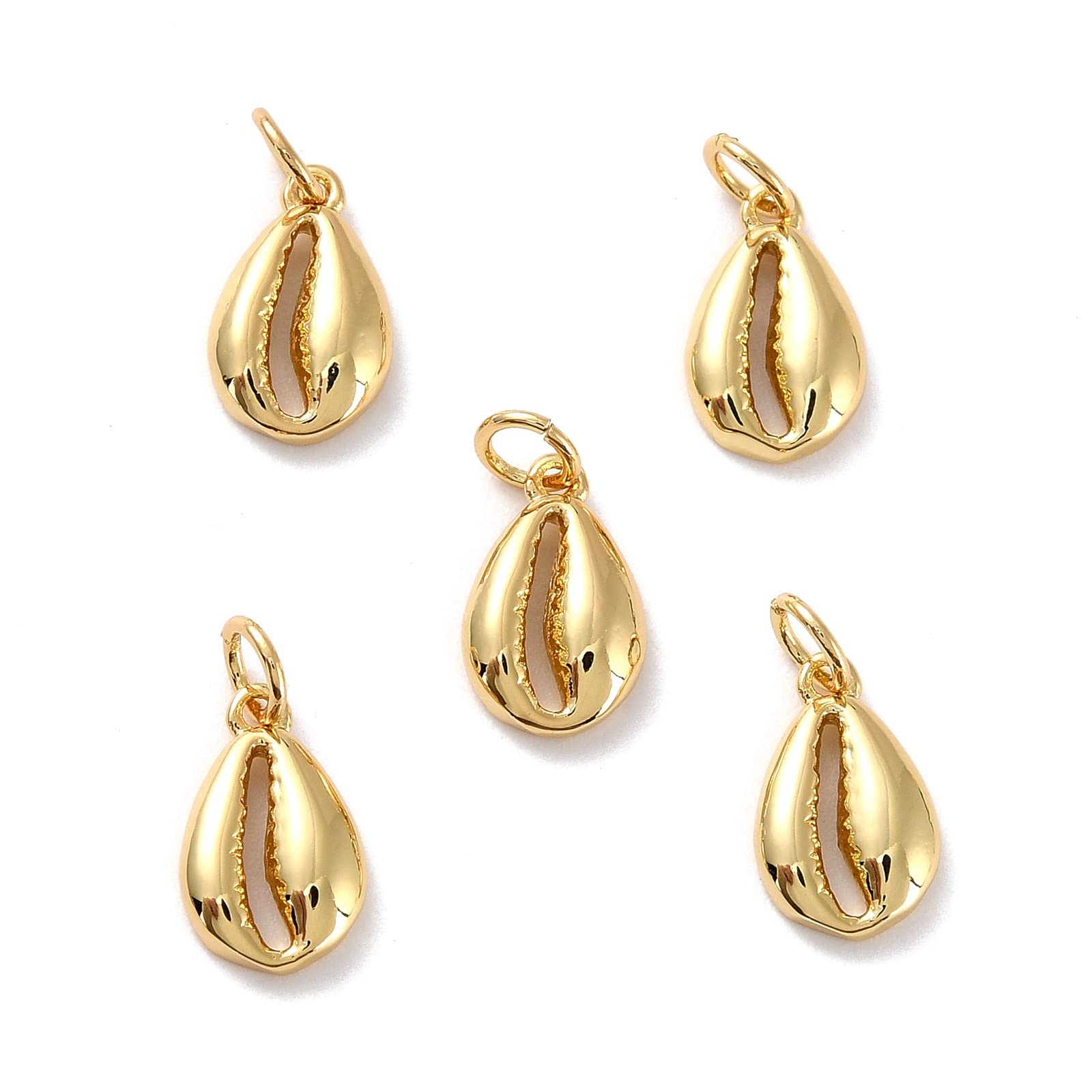 Amazon.com: KitBeads 20pcs 18K Real Gold Plated Sea Shell Charms Brass ...