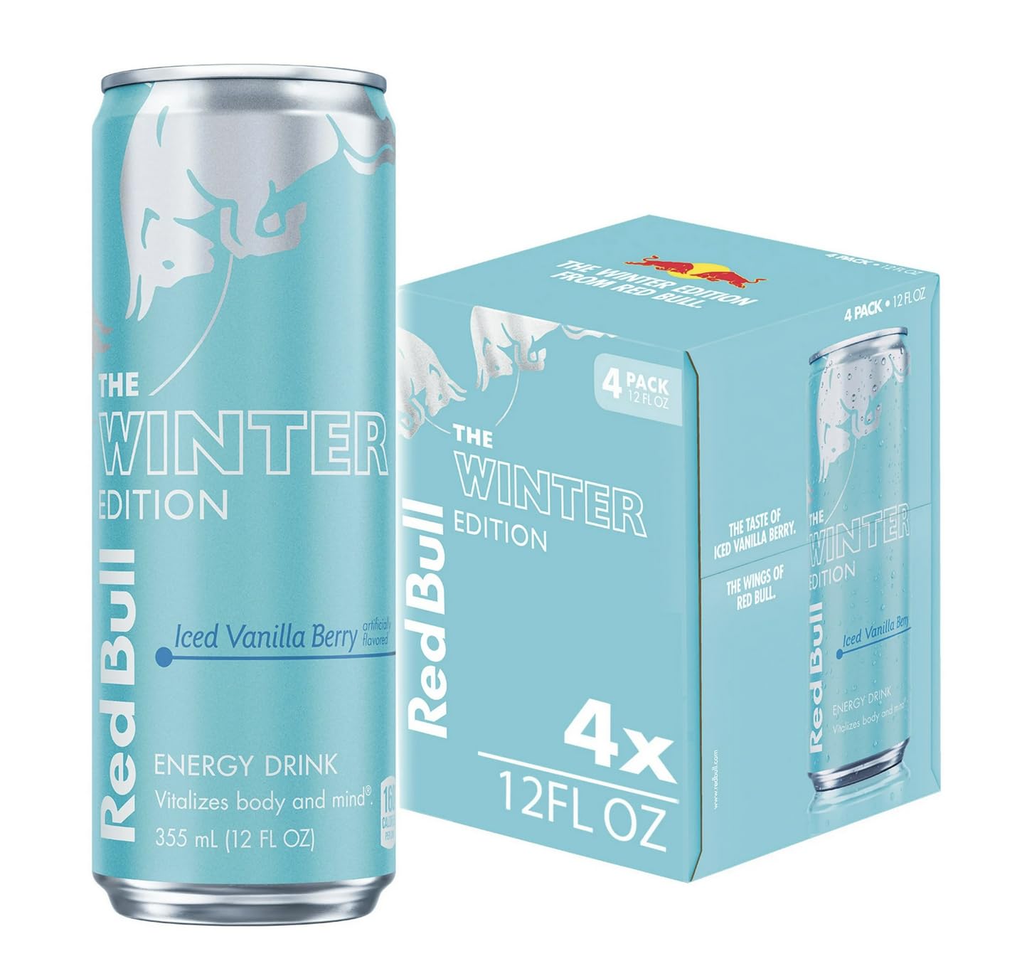 Amazon.com : Red, 4 Pack, Winter Edition, 12 oz cans, Iced Vanilla ...