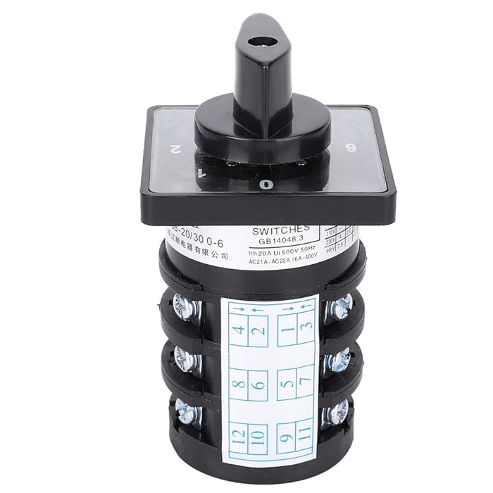 Buy AC500V 20A Changeover Switch, 3 rotary switch 5 position Selector ...