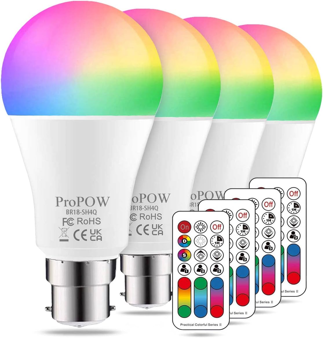 iLC LED Light Bulbs, 40 Watt Equivalent Colour Changing 5W B22 Bayonet ...