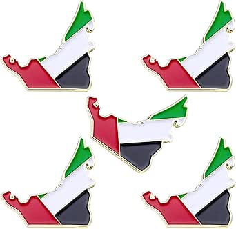 ALANX 10pcs/5pcs UAE Flag Pins AE flag Enamel Made Lapel Pins UAE Flags ...