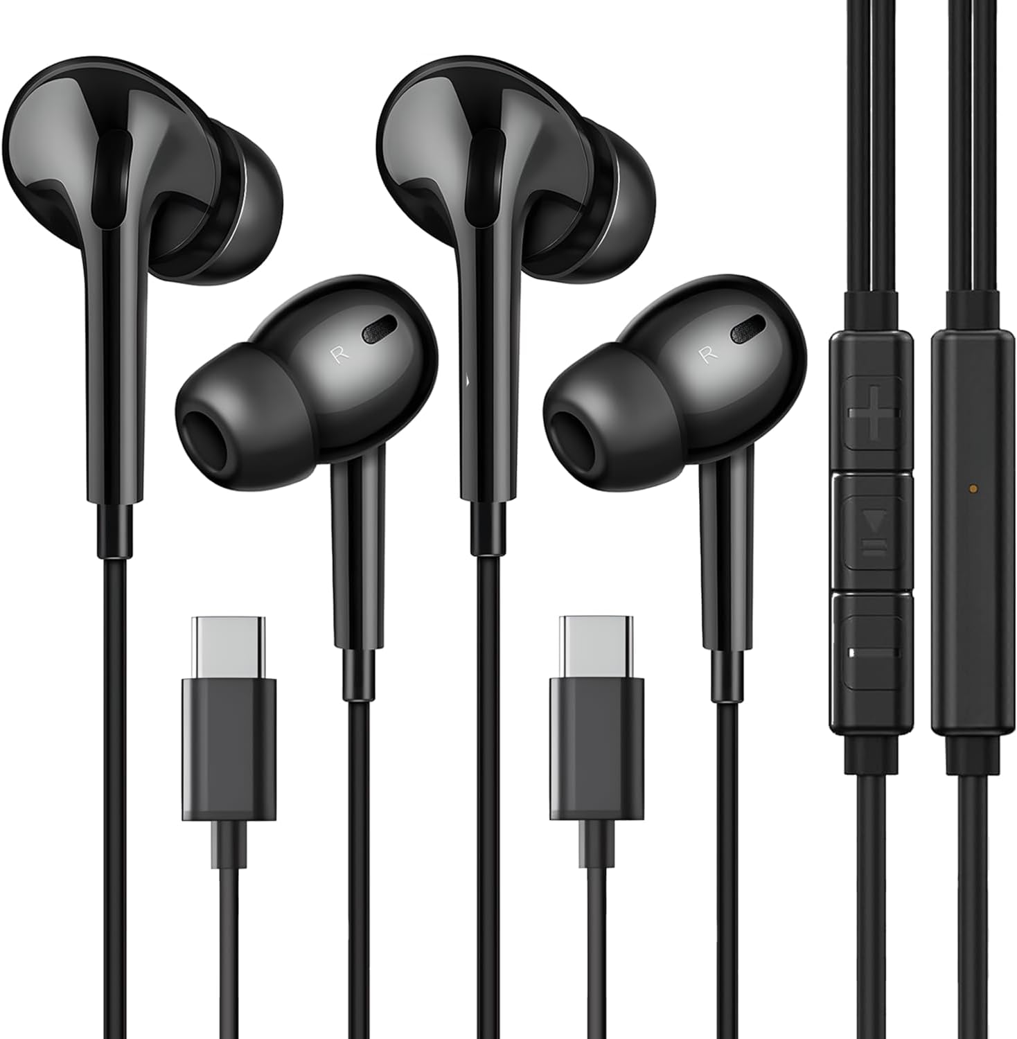 Écouteurs USB C pour Samsung S24 (Paquet de 2), Écouteur Samsung avec ...