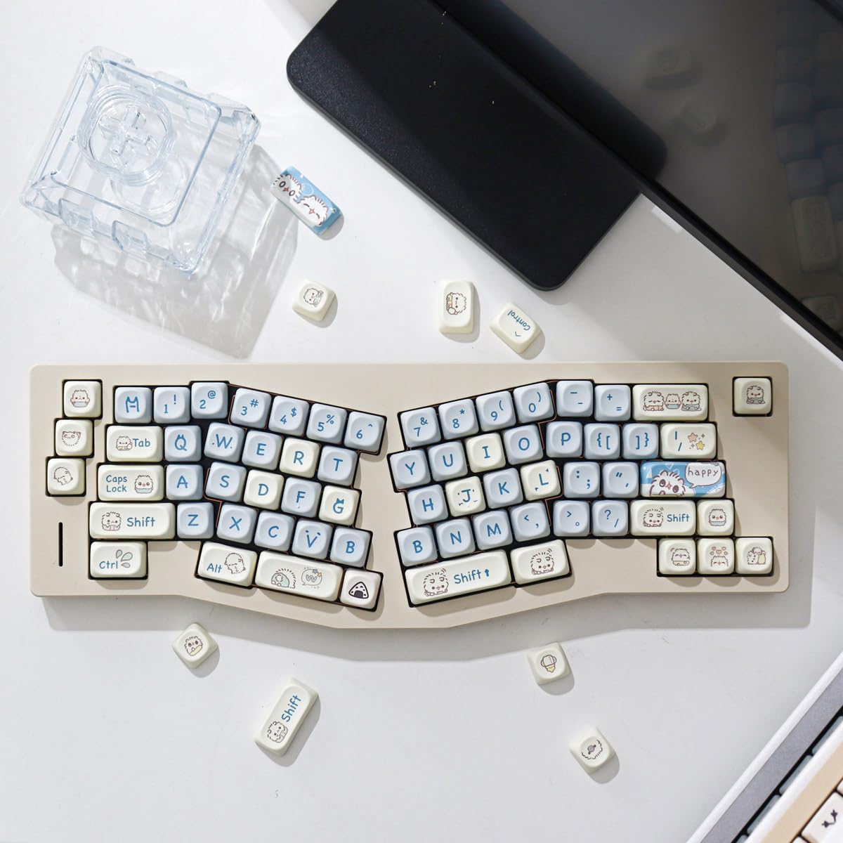 Amazon.com: Higround Seafoam Topograph PBT Dye Sub Keycaps for ...