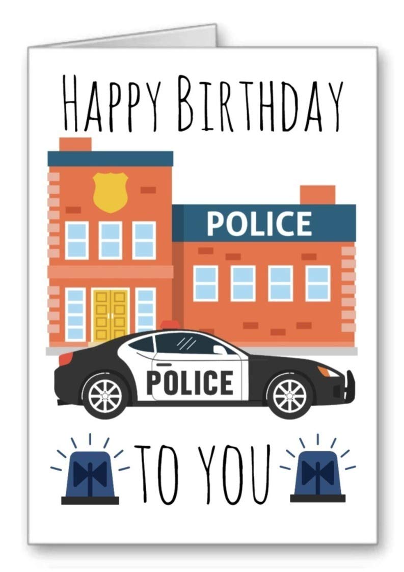 Happy Birthday Policeman Card Police Officer Policewoman Car (envelope ...