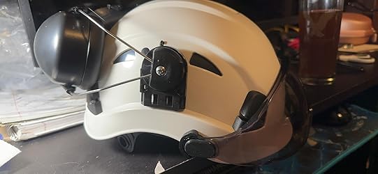 SAFEBUILDER Construction Safety Helmet with Visors Clear & Tinted Earmuffs Hearing Protection ...