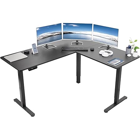 Amazon.com: ExaDesk Electric Adjustable Height L Shaped Standing Desk ...