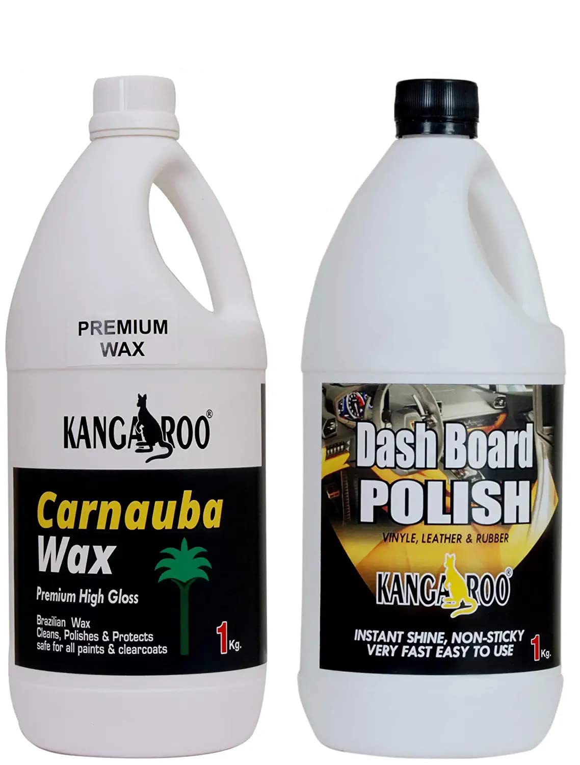 Kangaroo® CAR POLISH (CARNAUBA WAX) 1 Kg + DASHBOARD POLISH (HIGH GLOSS ...