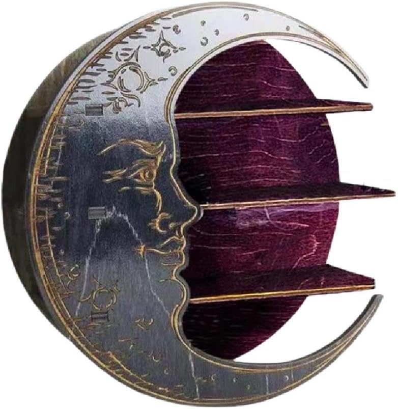 Amazon.com: ljhnba Wooden Crescent Moon Shelf - Wall Mounted Display ...