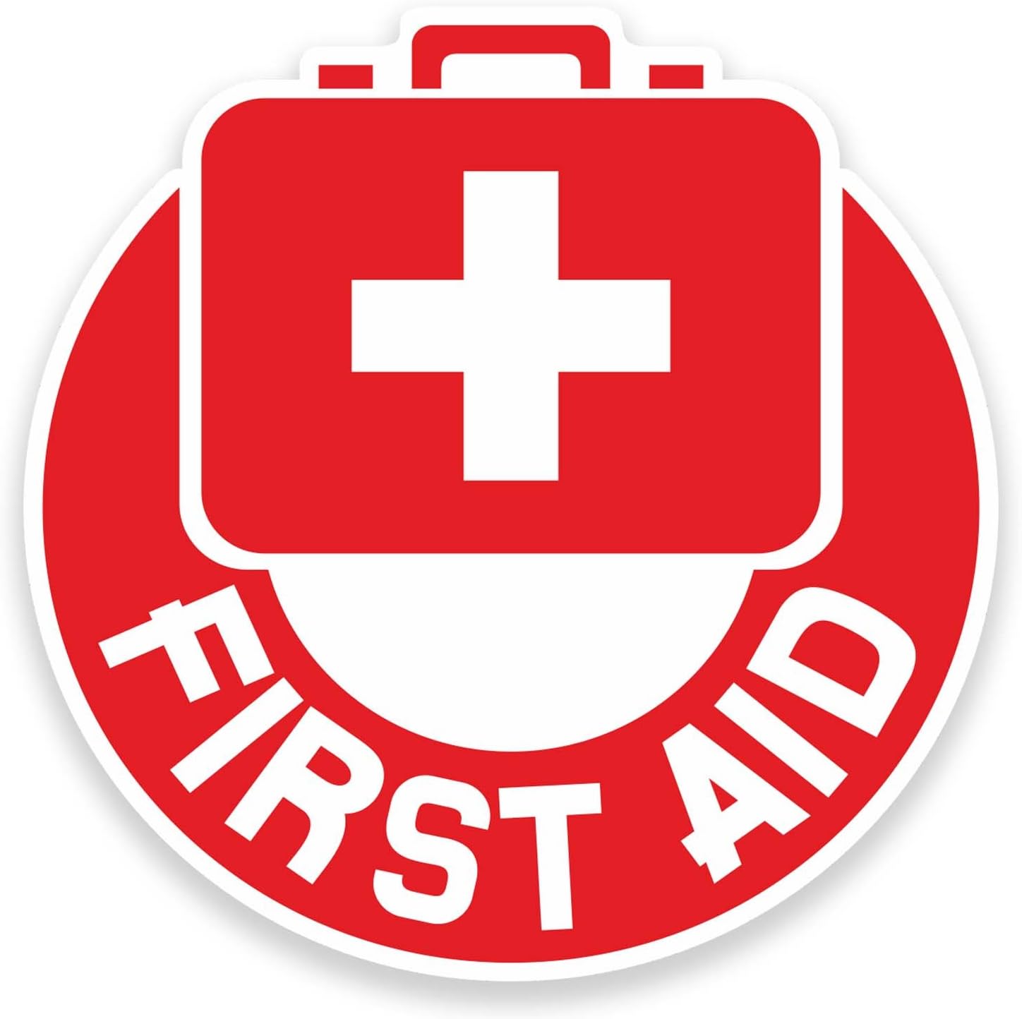 2 x 10cm First Aid Vinyl Sticker Decal Office Health & Safety H&S Box ...