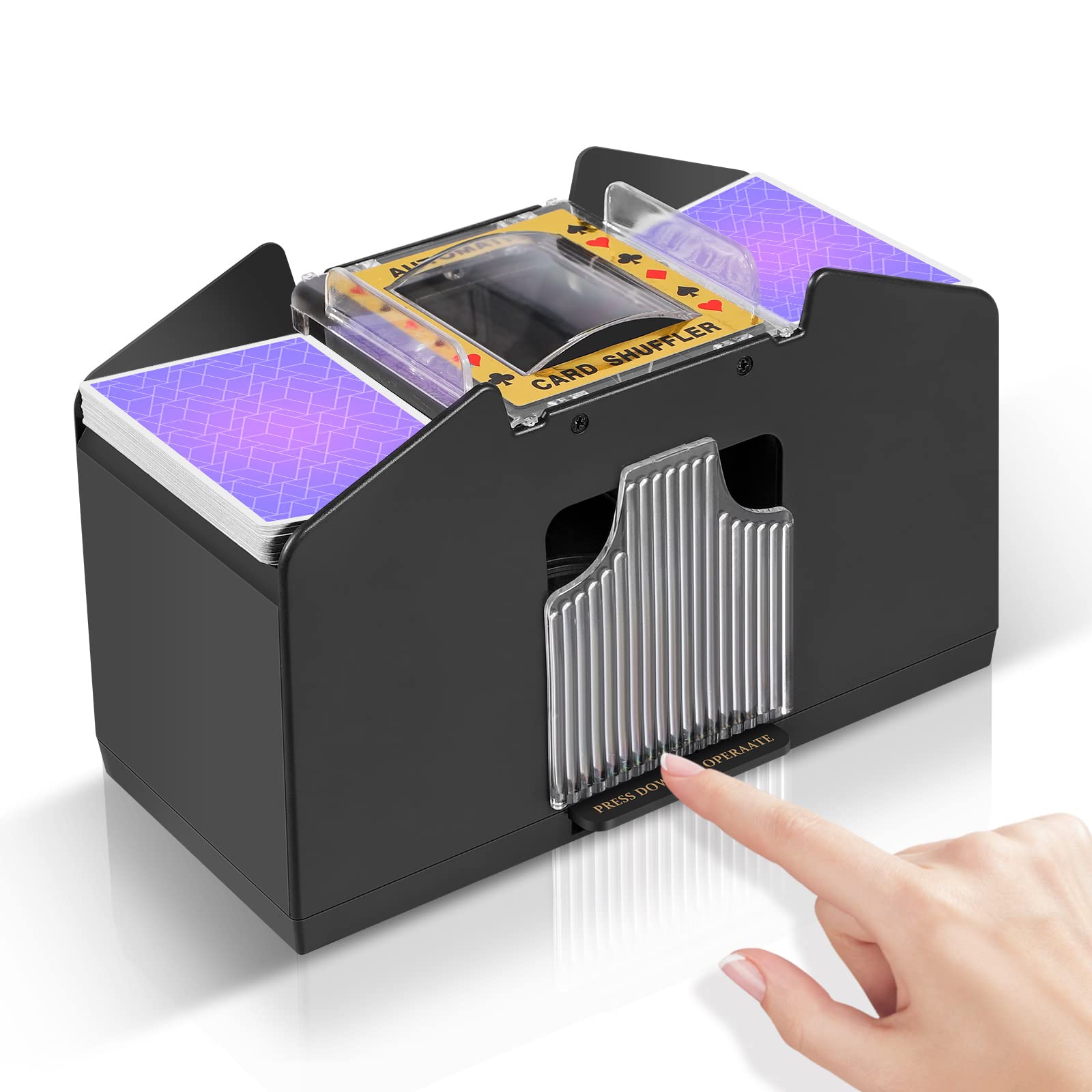 FEIERYA Automatic Card Shuffler 4 Deck,Battery-Operated Electric UNO ...