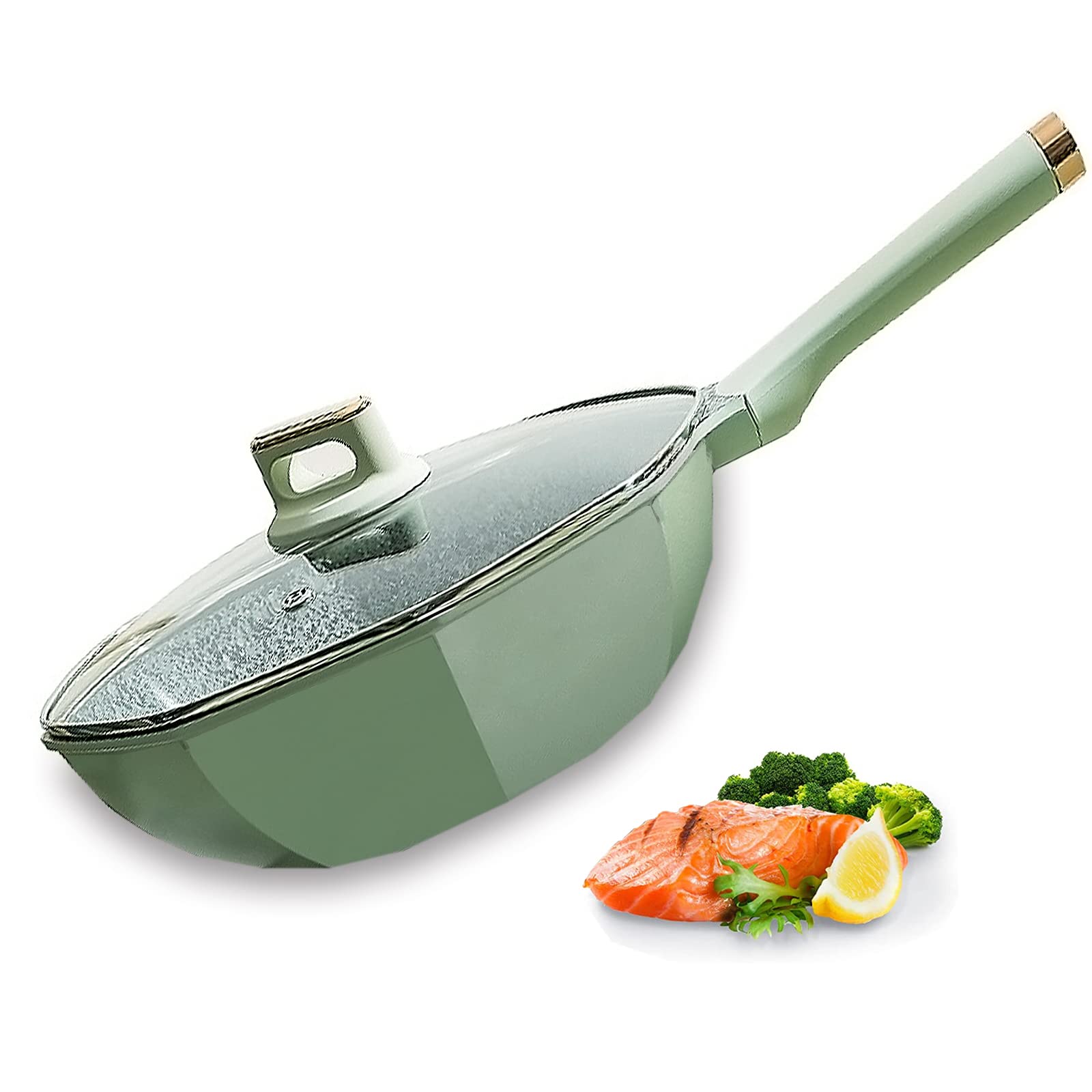 Nonstick Frying Pan Skillet,12.5 Inch Non Stick Granite Fry Pan with ...