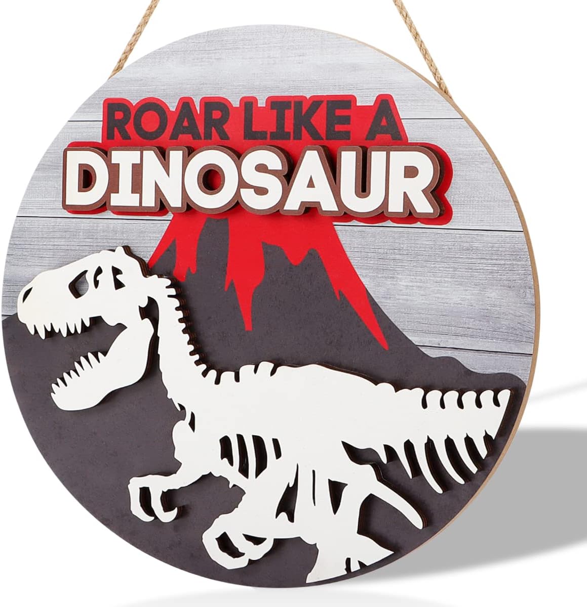 Amazon.com: IARTTOP 3D Dinosaur Wood Hanging Sign for Door Roar Like A ...