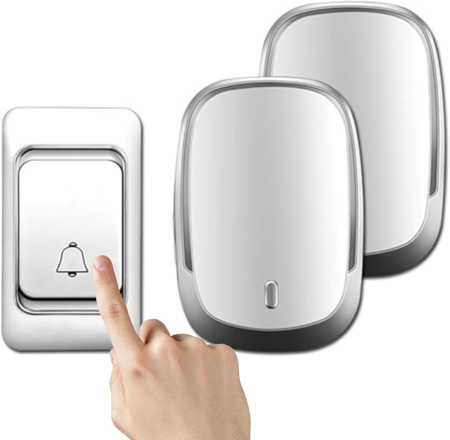 Uzelia Timbres para Puerta con 1 Transmisor y 2 Receptor, Timbre ...