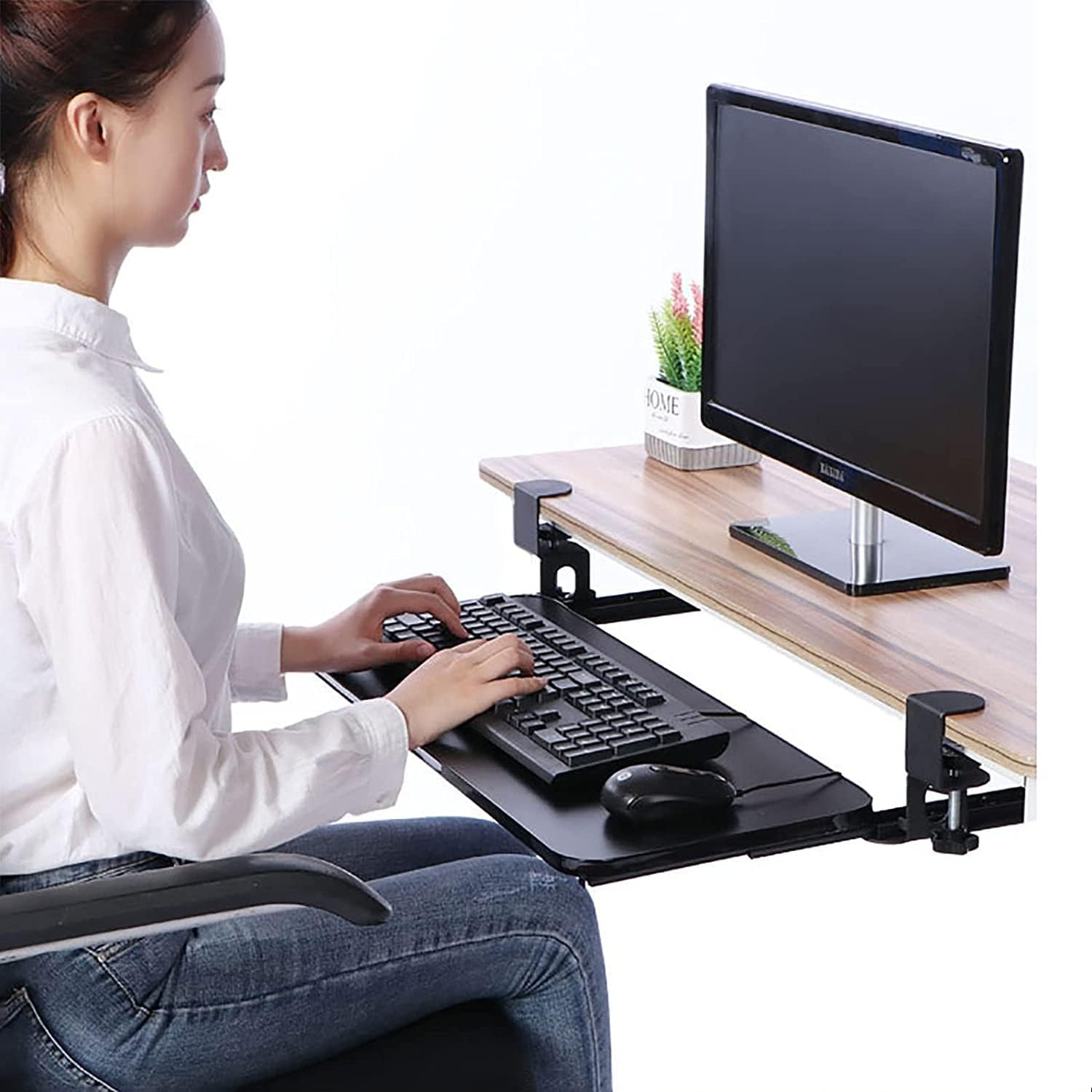 Amazon.com: Computer Desk Extension, Slide Under Desk, Pull-Out Tray ...