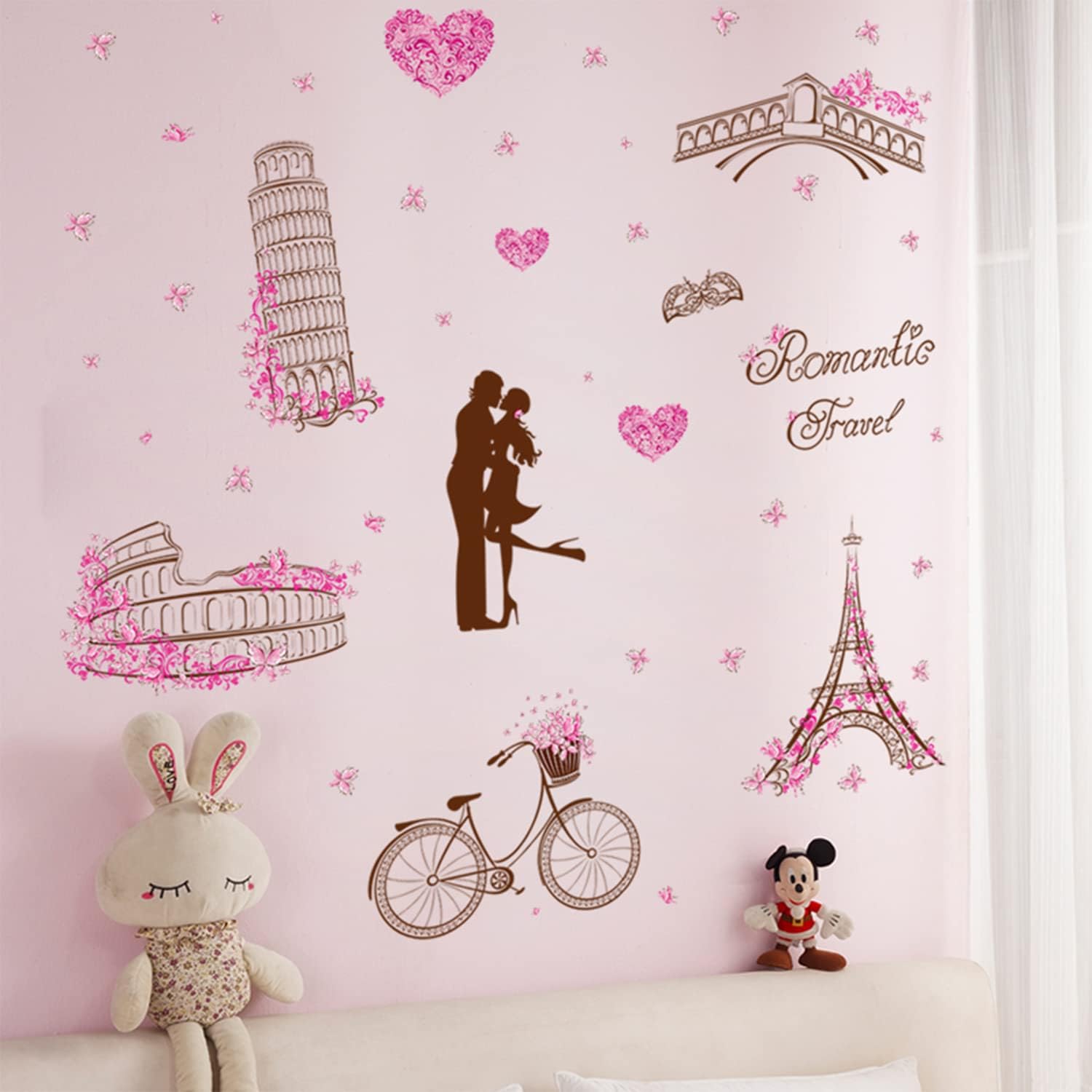 Amazon.com: CIWEI Paris Wall Stickers Eiffel Tower - Wall Decal Vinyl ...