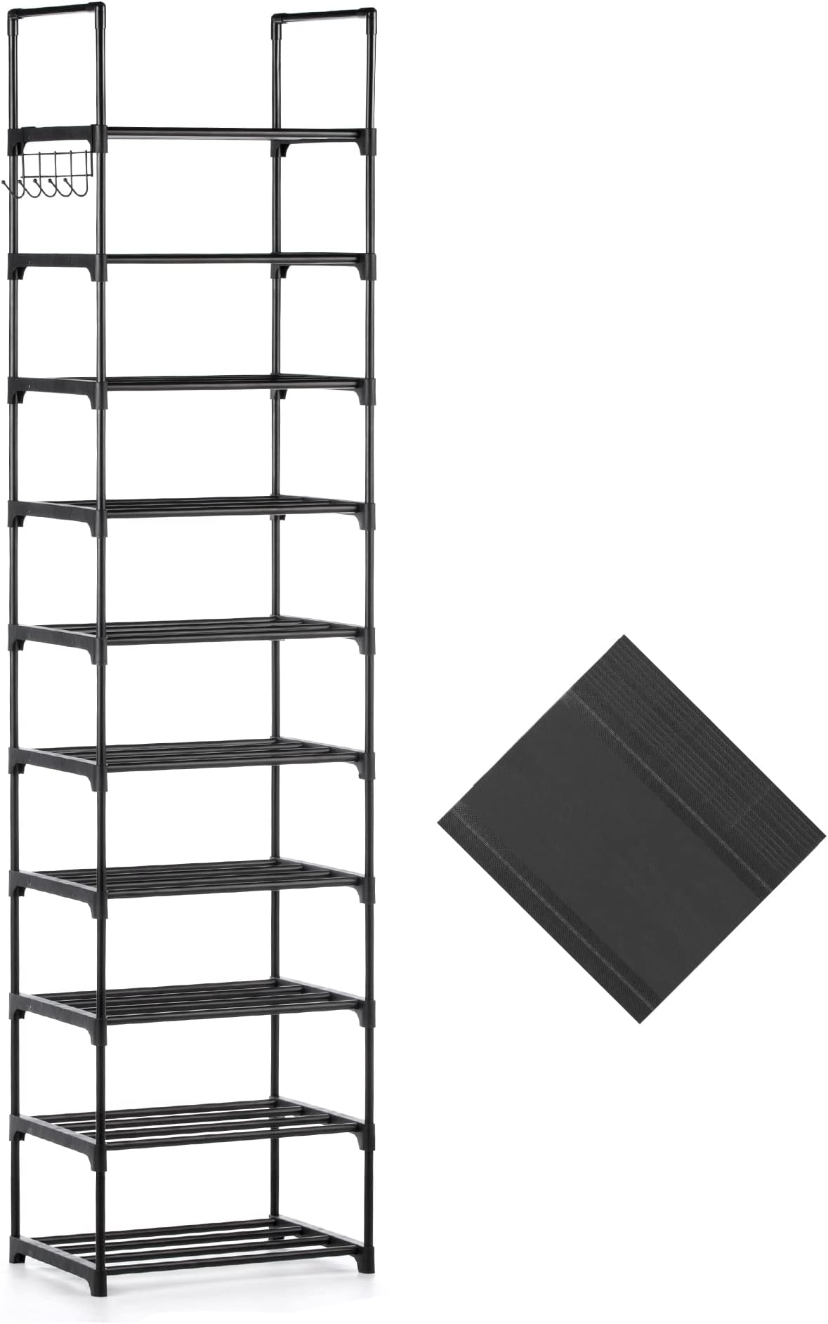 Amazon.com: WEXCISE Narrow Shoe Rack 10 Tiers Tall Shoe Rack for ...