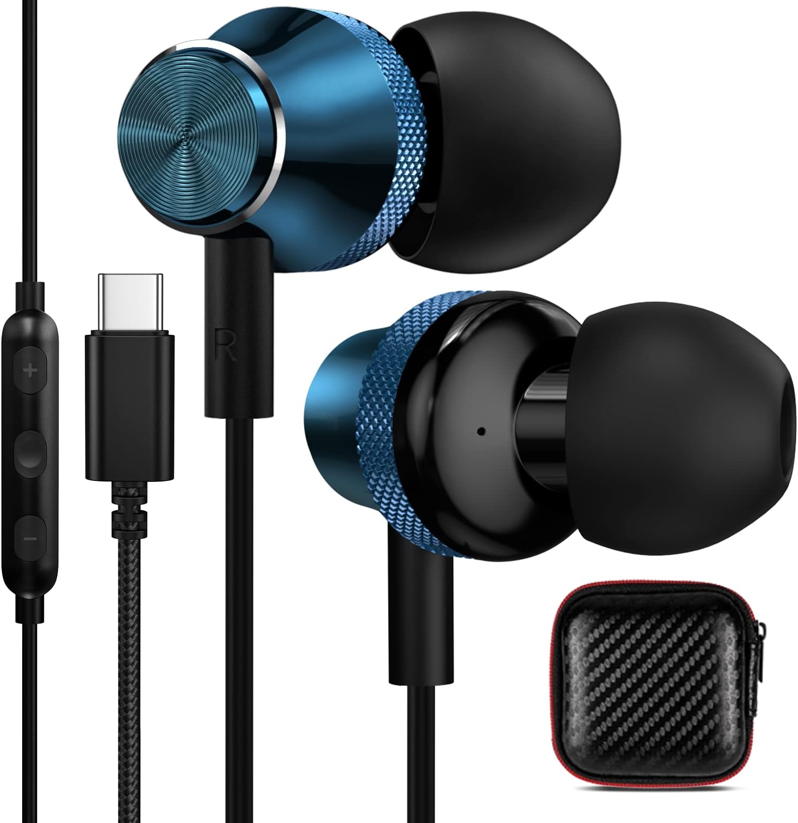 Amazon.com: USB C Headphone COOYA USB Type C Wired Earbuds for Samsung ...
