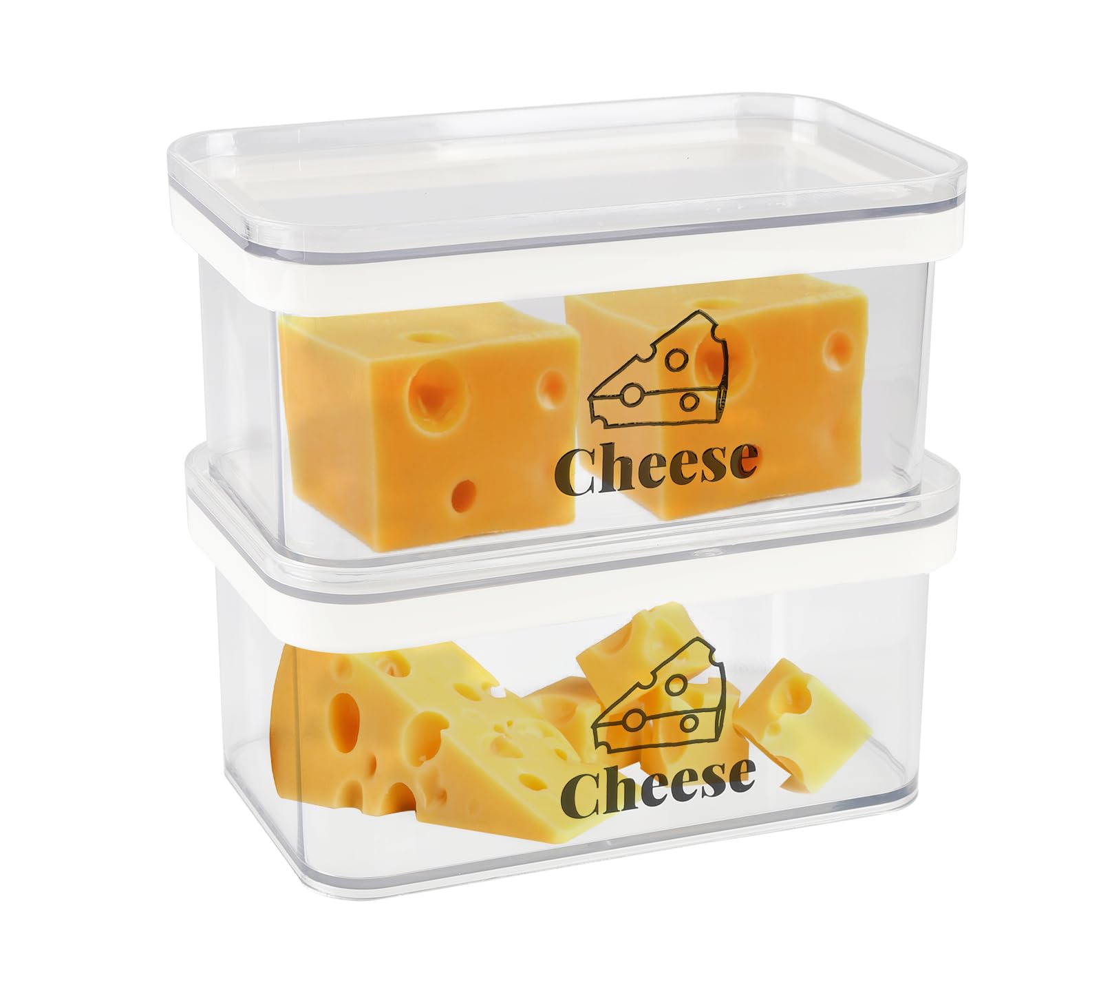 Gzsekken 2 Pack Cheese Container for Fridge,Airtight Cheese Storage Box ...