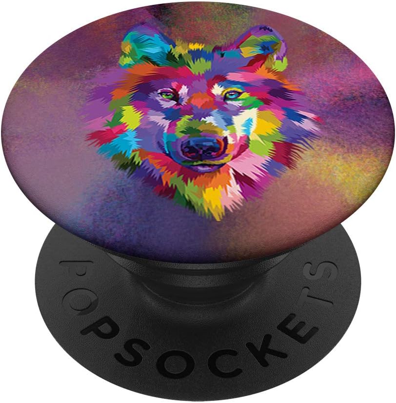 Amazon.com: Colorful Wolf Cute Artistic Geometric Pop Art Wolf's head ...